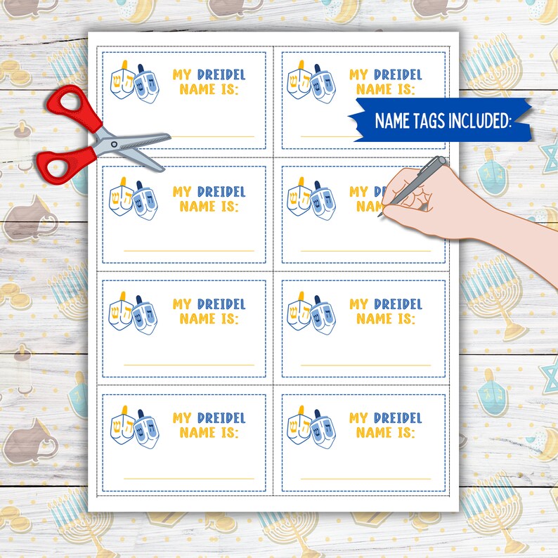 Dreidel Name Game, Hanukkah Printable Dreidel Name Game, Hanukkah Party ...