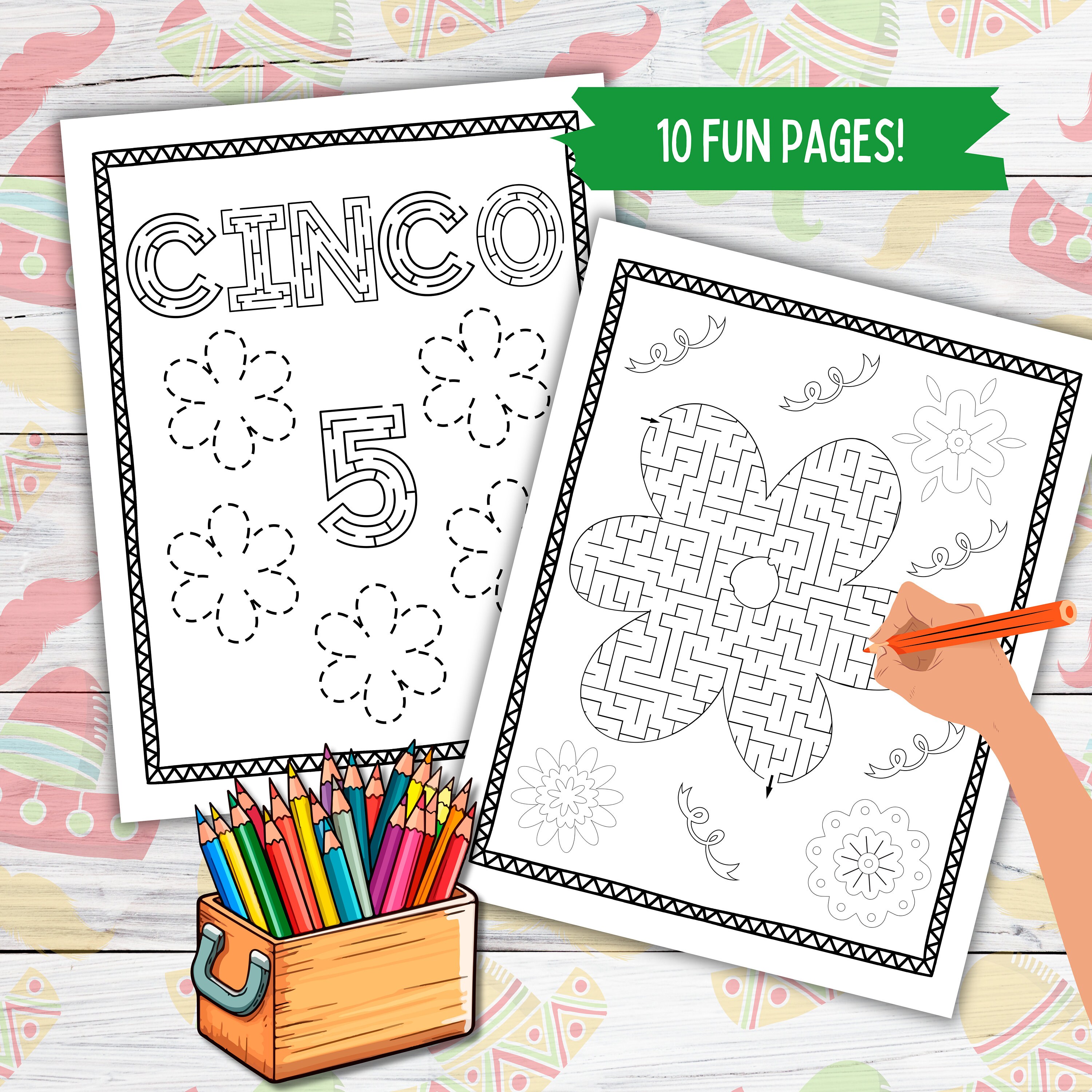 Cinco De Mayo Coloring Pages and Activity Book, Mexican Fiesta Party ...