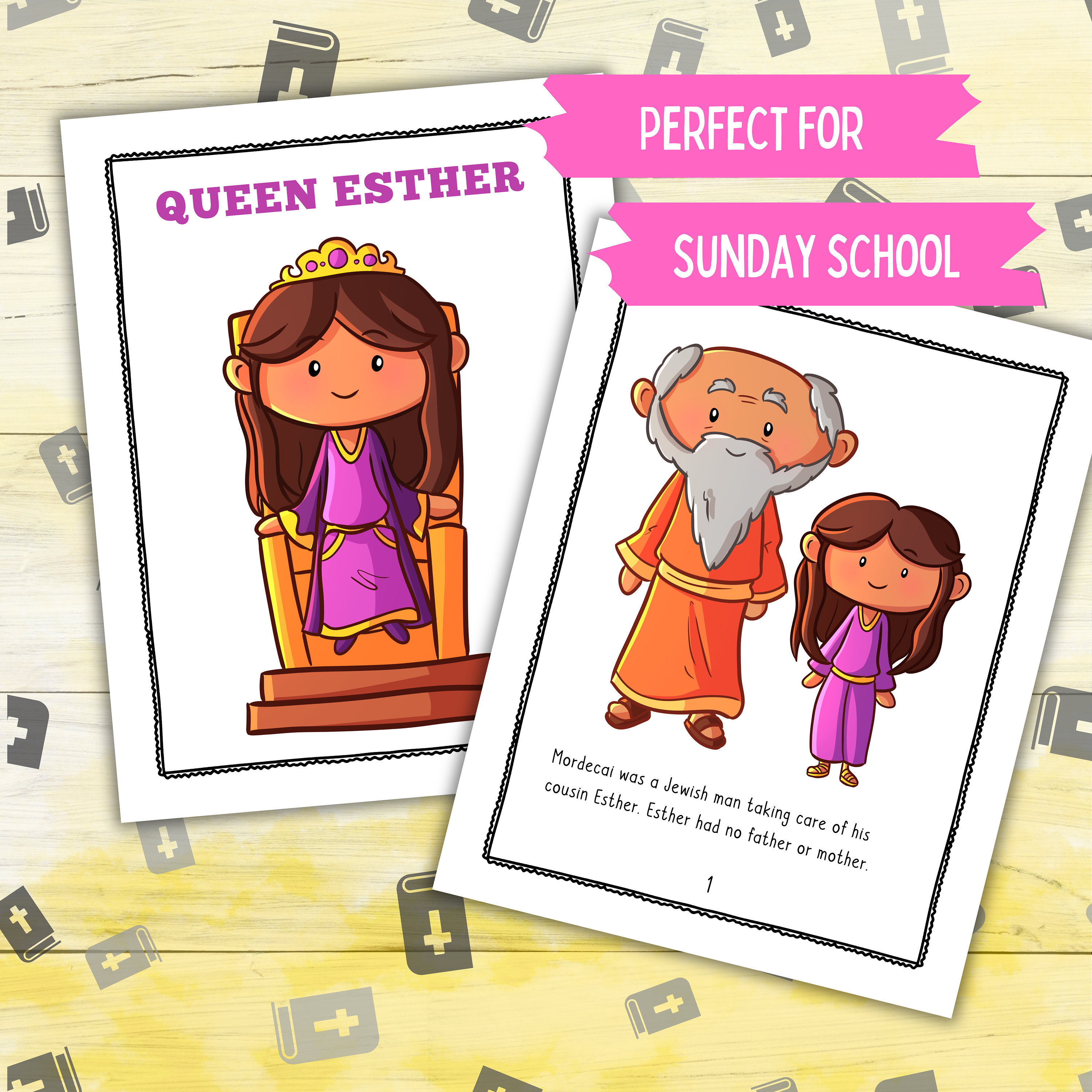 Queen Esther Kids Bible Story Lesson, Kids Esther Activity Coloring ...