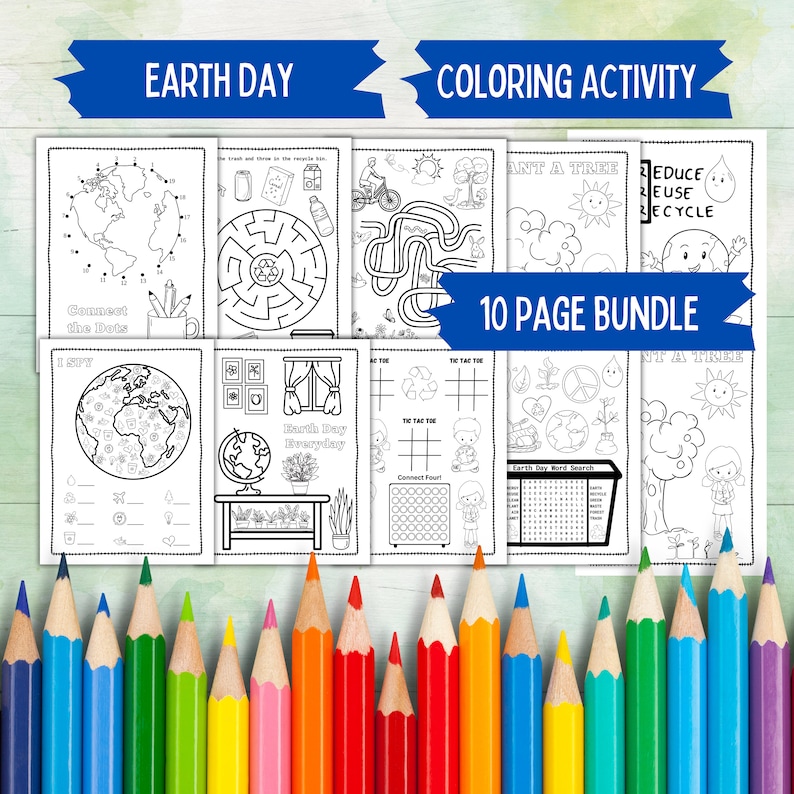 Earth Day Coloring Activity Pages, Environmental Earth Day Worksheets ...