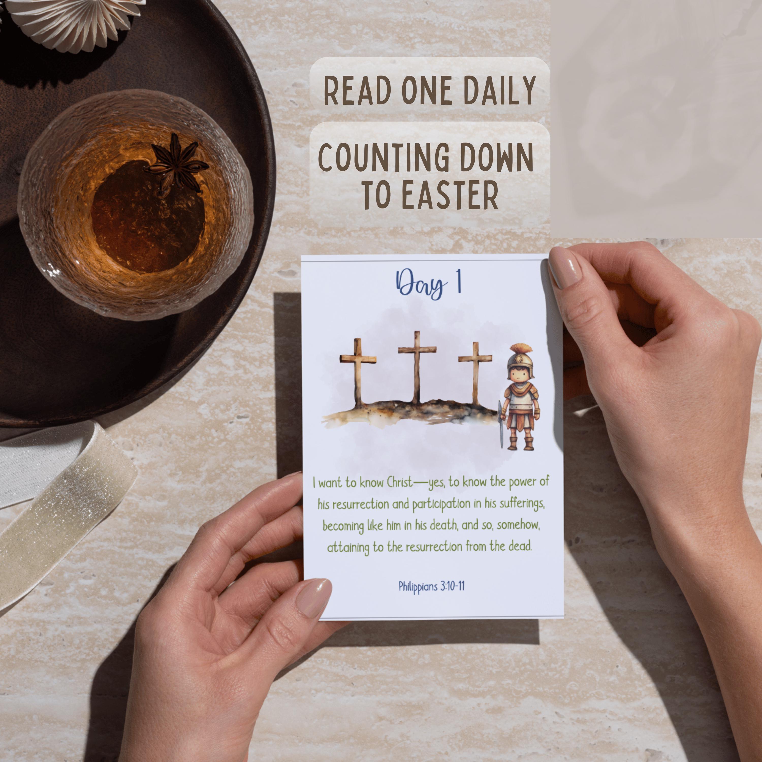 Easter Advent Bible Study Cards, Holy Week Countdown Devotional ...