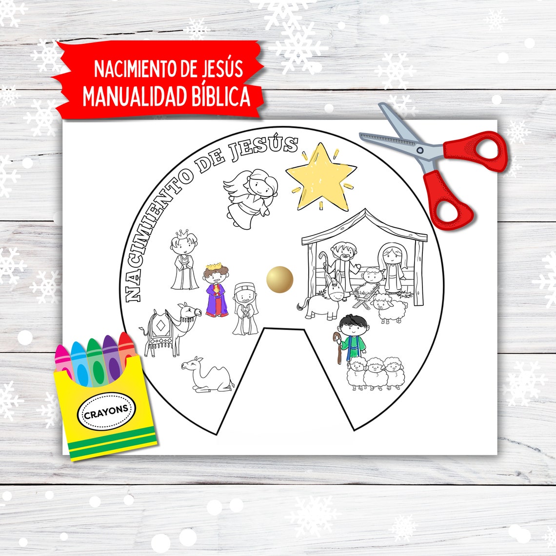 Nacimiento De Jesús, Spanish Nativity Coloring Wheel, Sunday School ...
