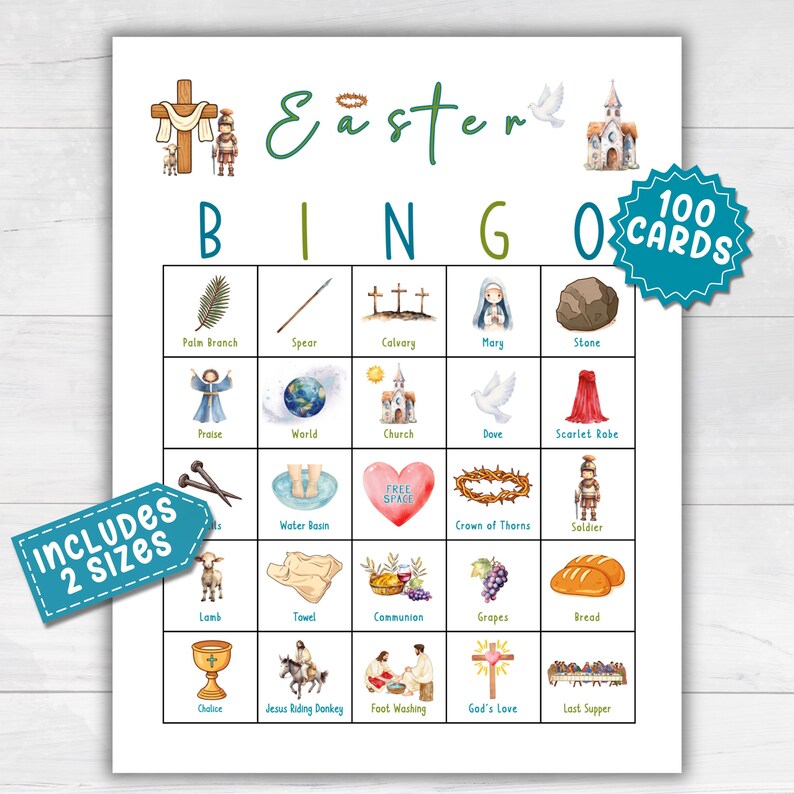 Christian Easter Bingo, Printable Religious Easter Holy Week Activities ...