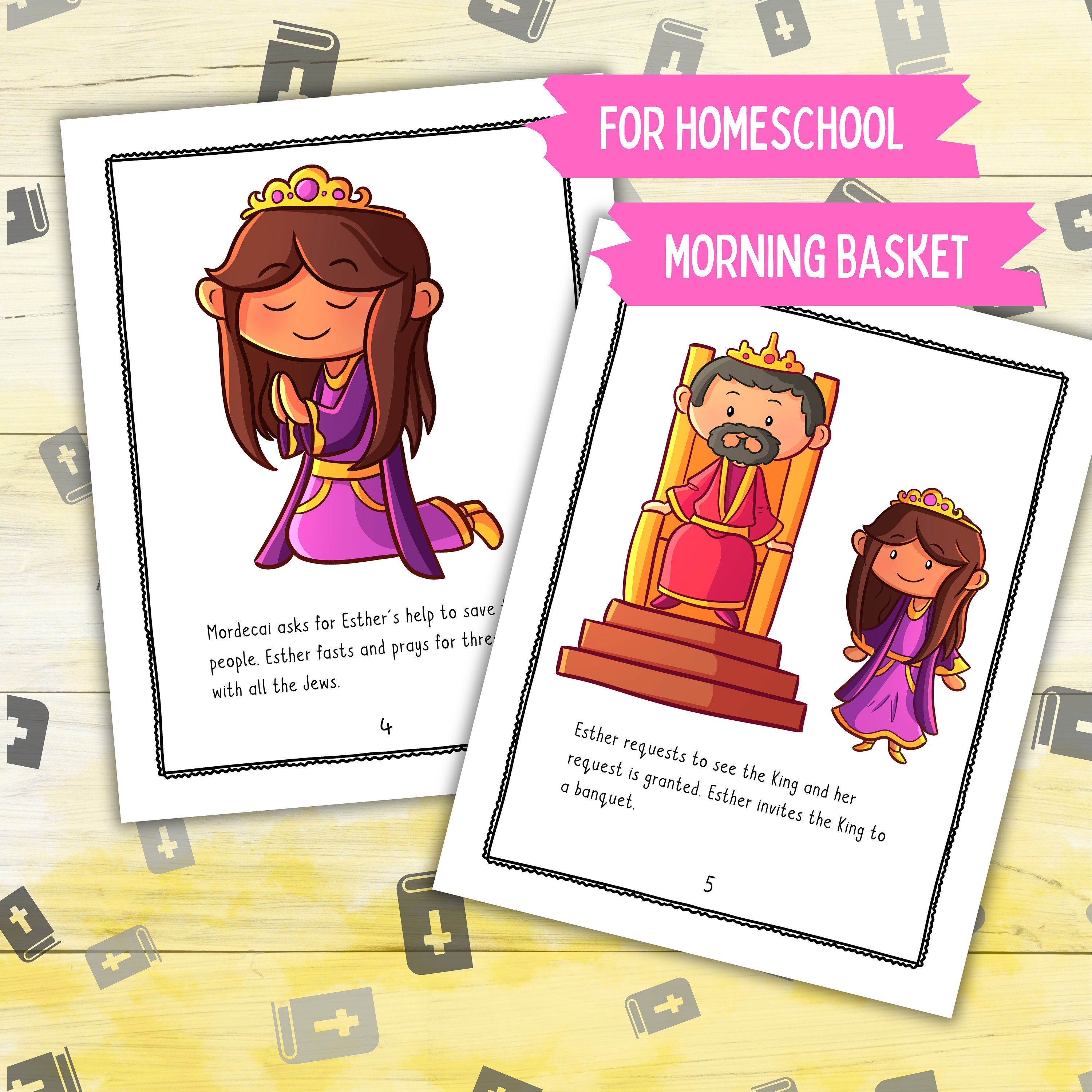 Queen Esther Kids Bible Story Lesson, Kids Esther Activity Coloring ...