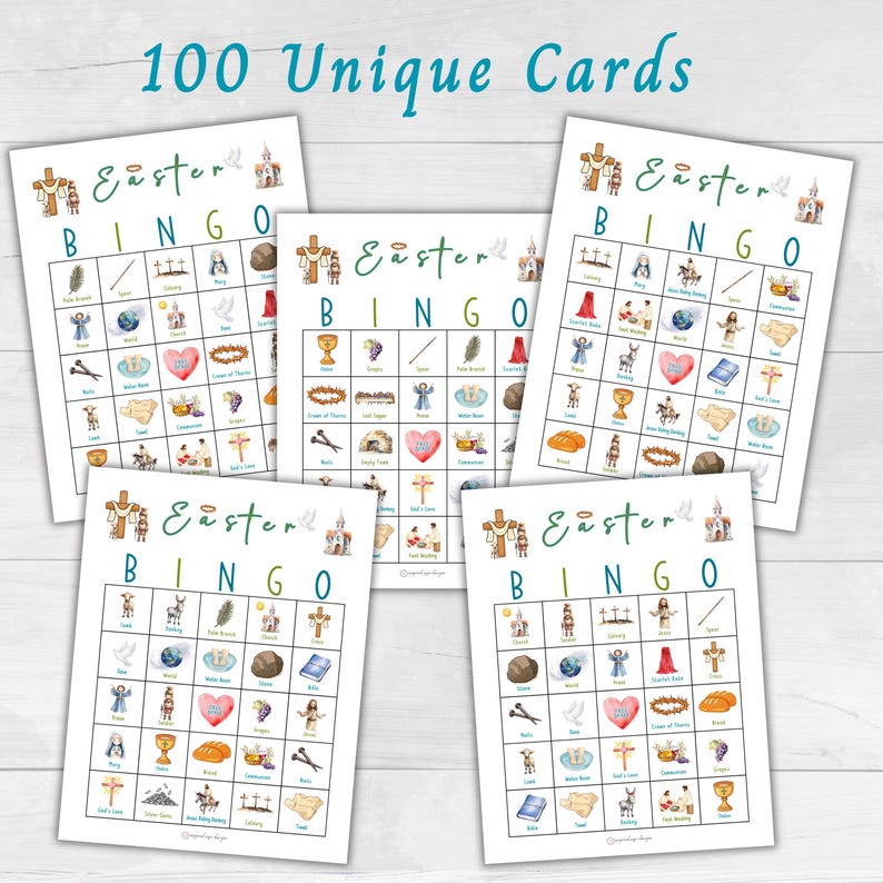 Christian Easter Bingo, Printable Religious Easter Holy Week Activities ...