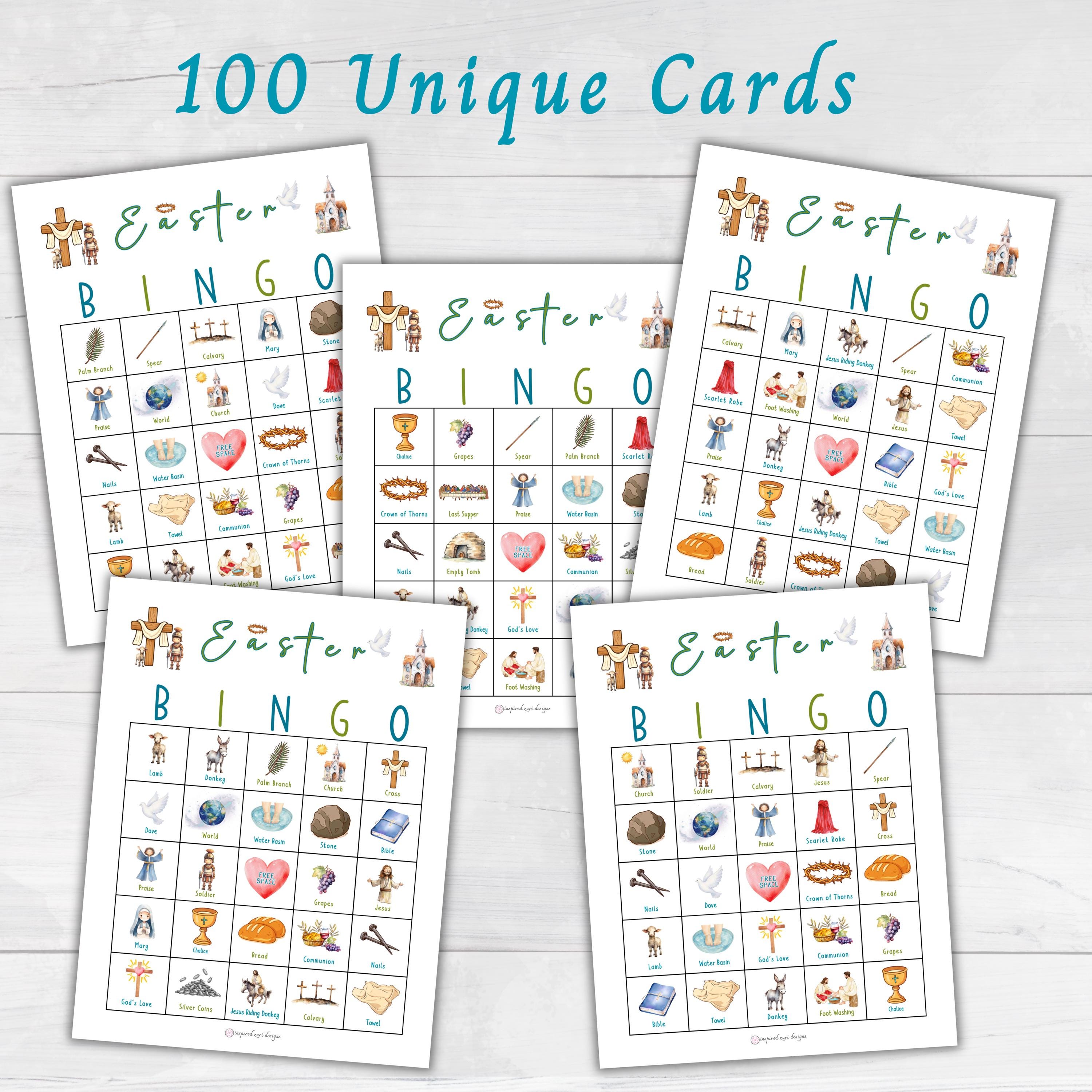 Christian Easter Bingo, Printable Religious Easter Holy Week Activities ...