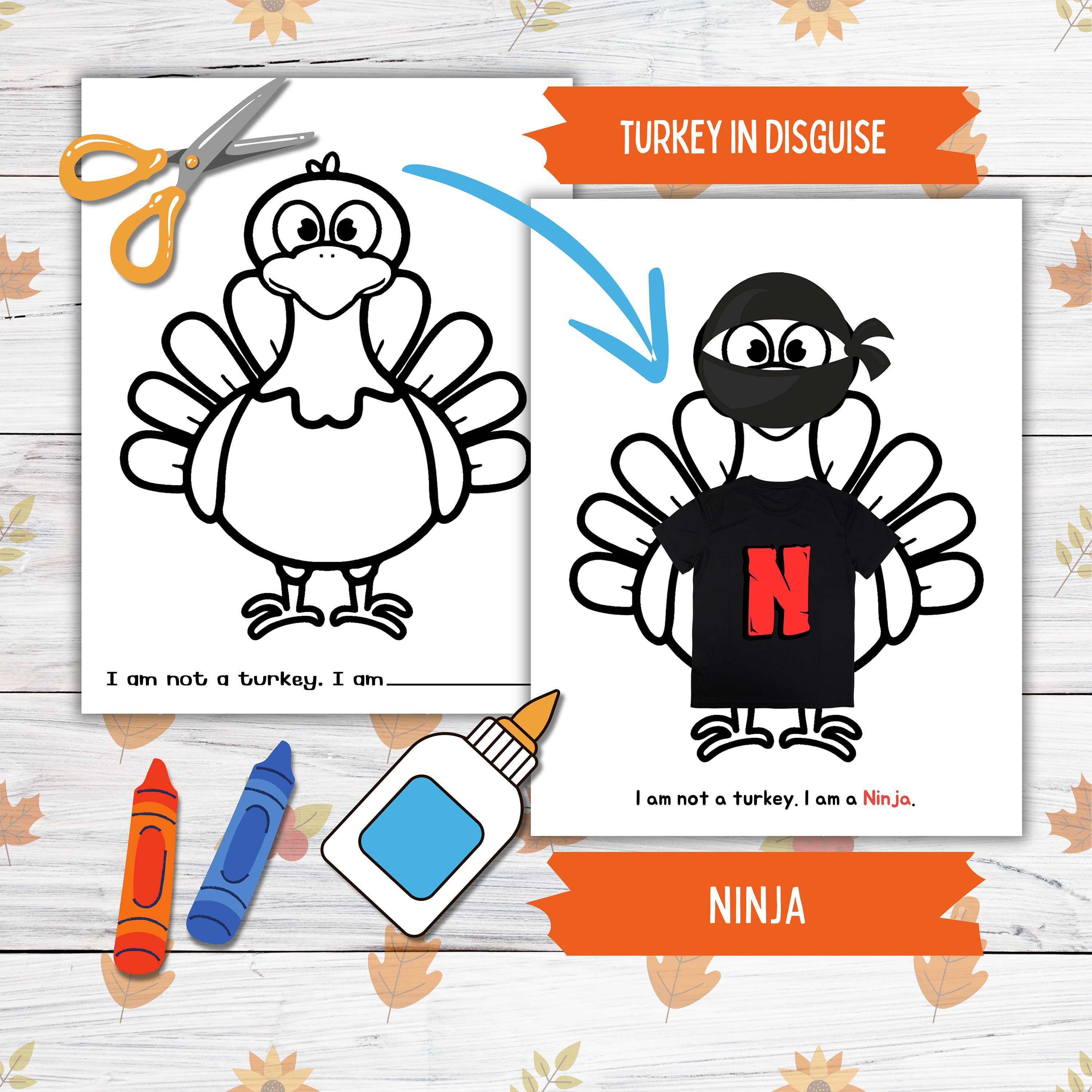 Disguise a Turkey Thanksgiving Printable Craft for Kids and Toddlers ...