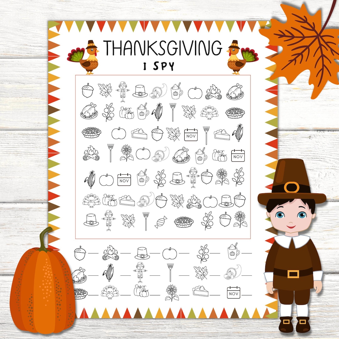 Thanksgiving I Spy, Thanksgiving Games Printable, Autumn Games ...