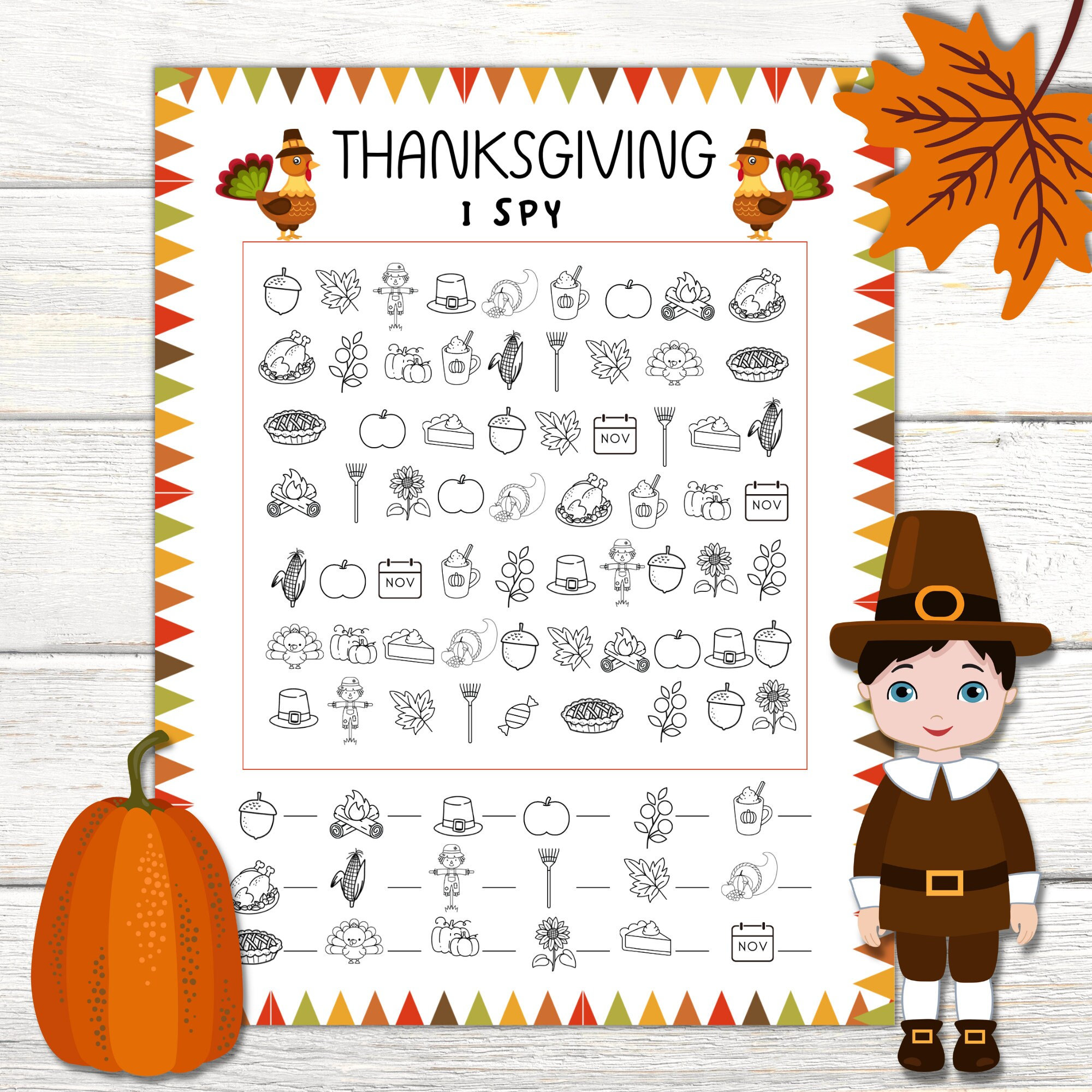 Thanksgiving I Spy, Thanksgiving Games Printable, Autumn Games ...