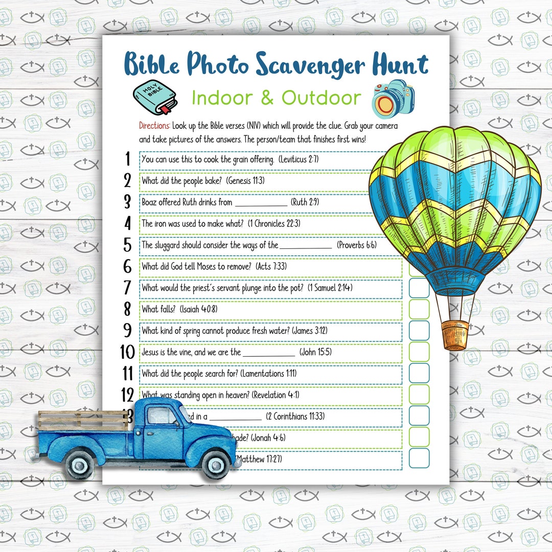 Bible Photo Scavenger Hunt, Scripture Scavenger Hunt, Bible Scavenger ...