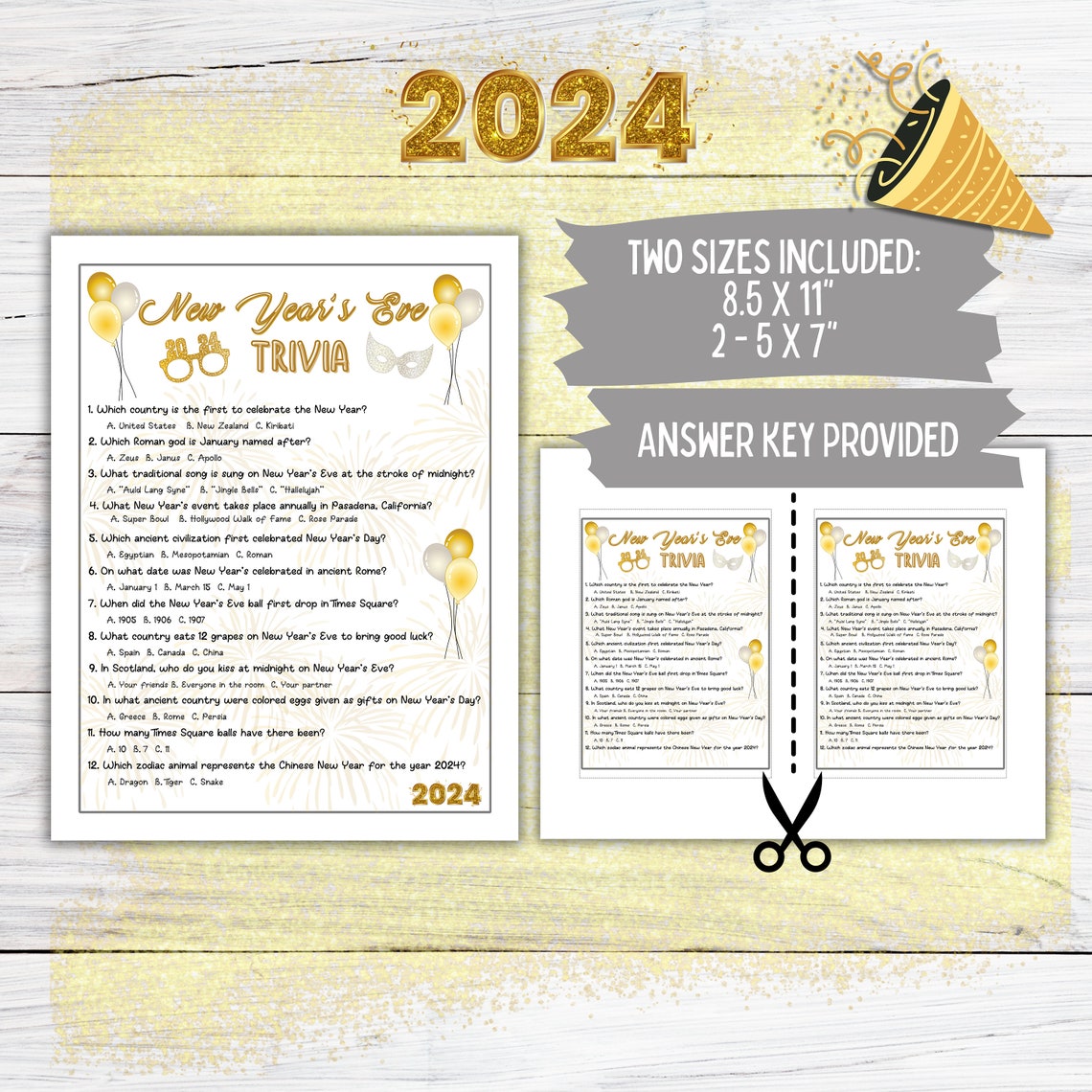 New Years Eve Trivia Games Printable, New Years Eve Icebreaker Group ...