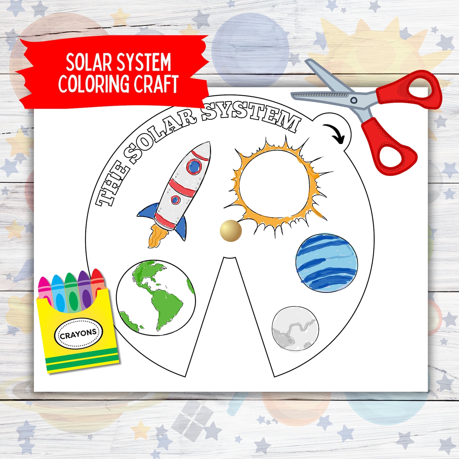 Solar System Coloring Wheel, Solar System Printable Activities for Kids ...