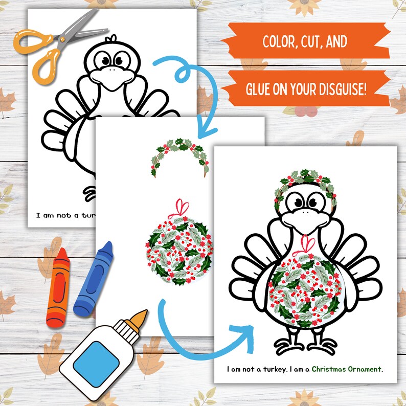 Disguise a Turkey Thanksgiving Printable Craft for Kid and Toddler ...