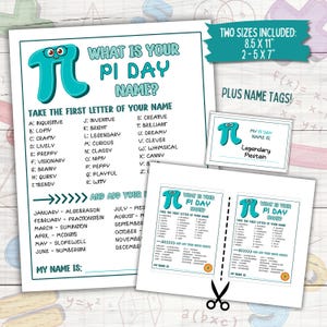 Pi Day Name Game, Pi Day Printable Games, Math Pi Day Activities, Math ...