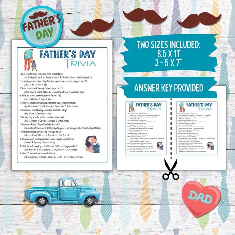 Father's Day Trivia Game Printable, Father's Day Icebreaker Group Games ...