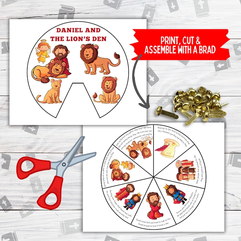 Daniel and the Lion's Den Printable Wheel, Christian Homeschool ...
