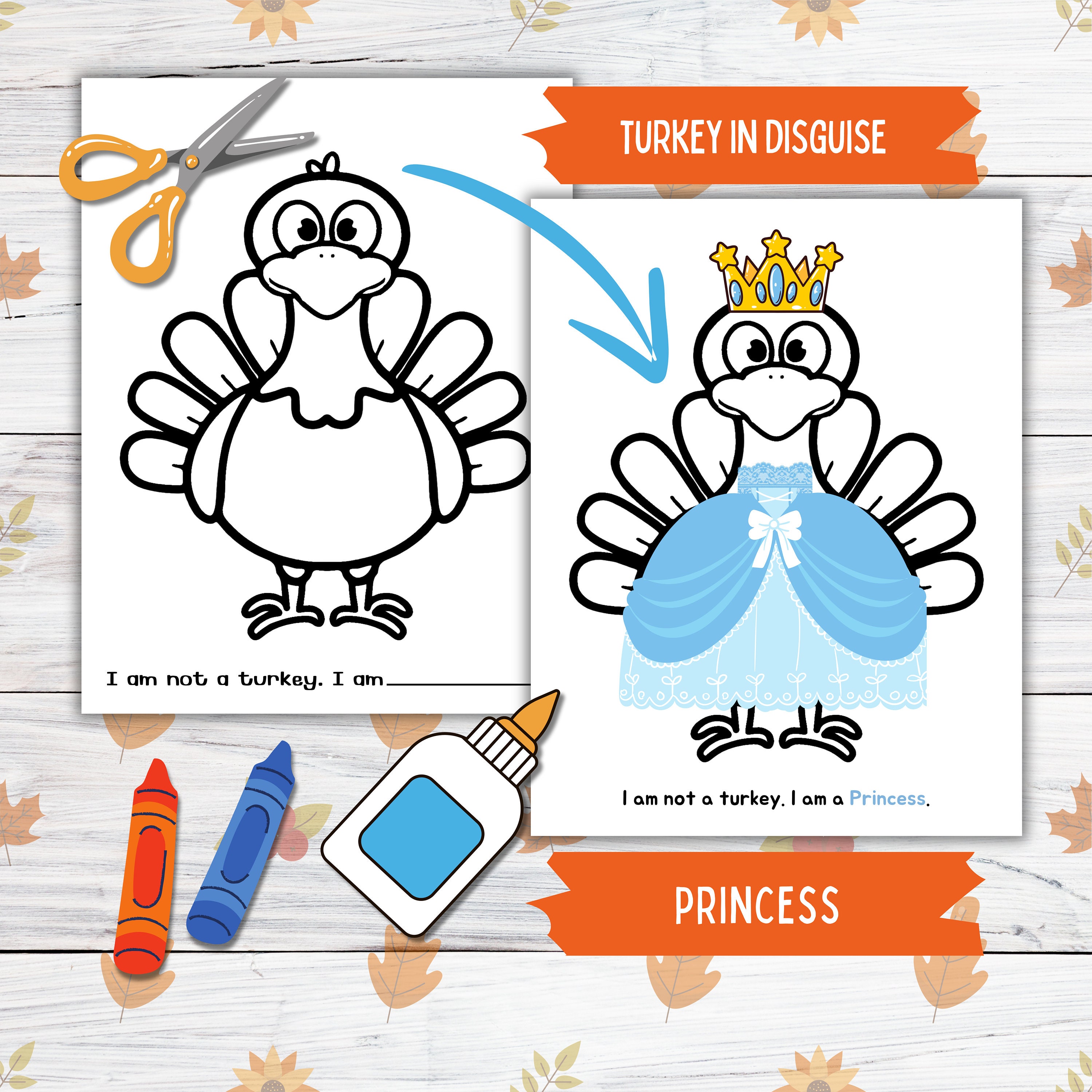 Disguise a Turkey Thanksgiving Printable Craft for Kids and Toddlers ...