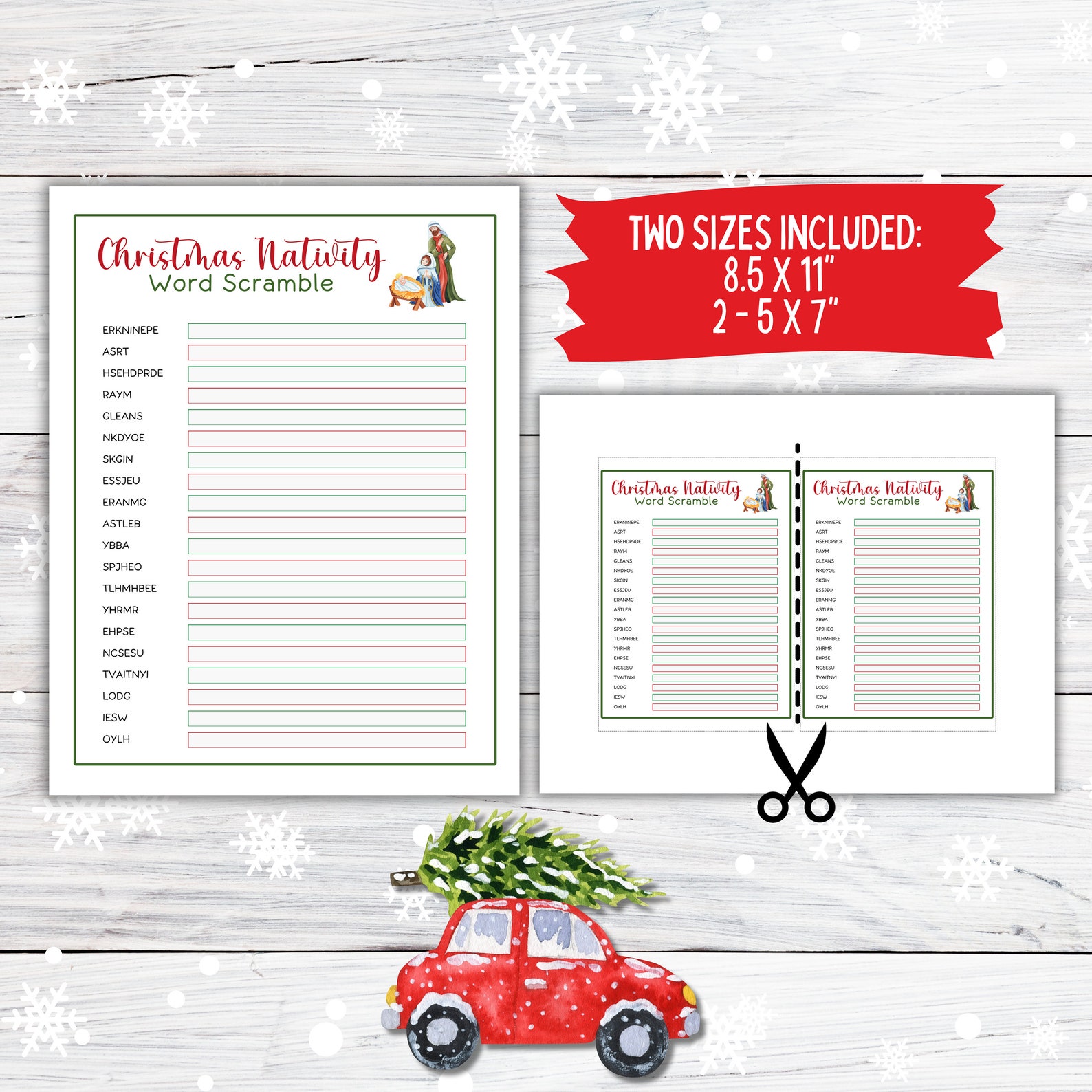 Printable Christmas Nativity Word Scramble, Christmas Party Game ...