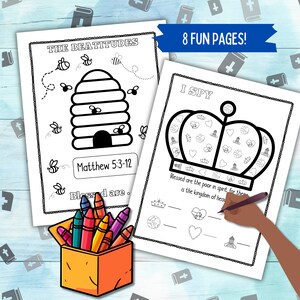 The Beatitudes for Kids Coloring Activity Page Bundle, Printable ...
