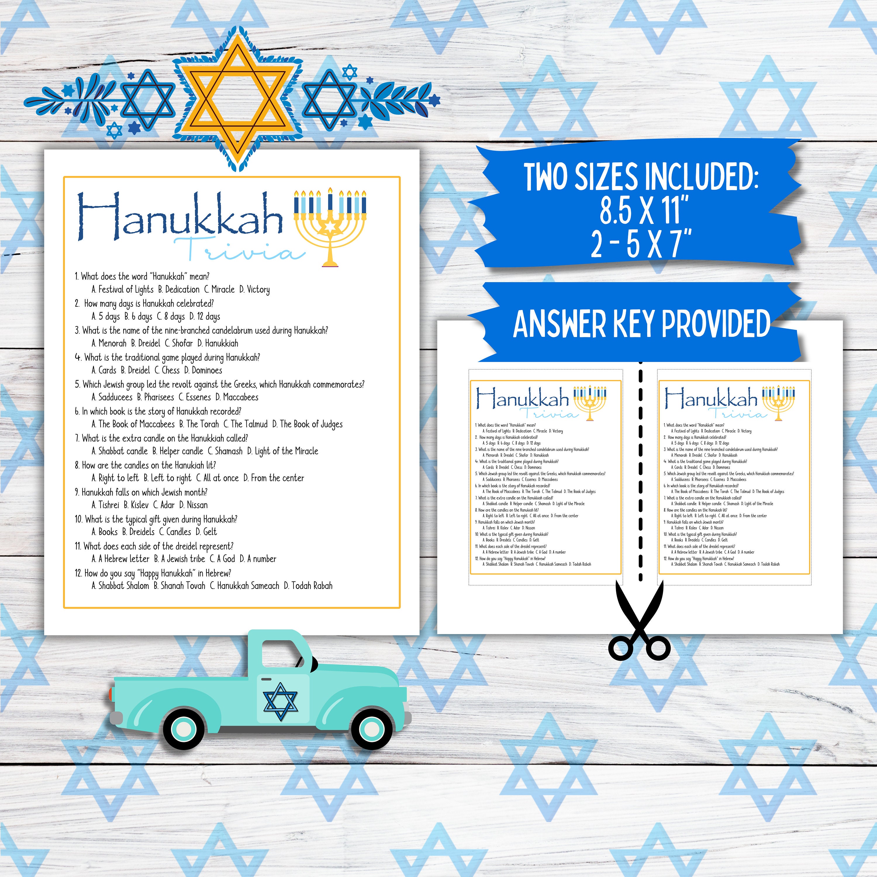 Hanukkah Trivia Game, Hanukkah Printable Trivia Questions, Hanukkah ...