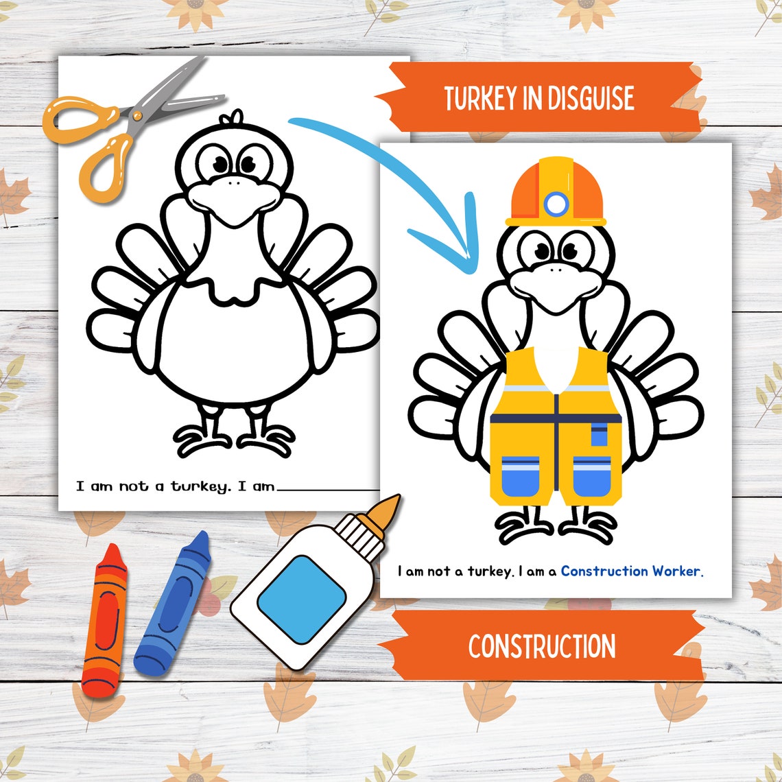 Disguise a Turkey Thanksgiving Printable Craft for Kids and Toddlers ...