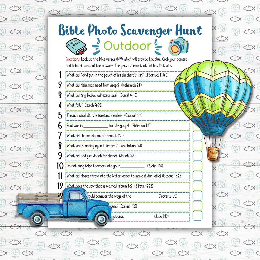 Bible Outdoor Photo Scavenger Hunt, Scripture Scavenger Hunt, Phone ...