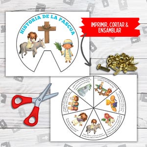 Historia De La Pascua, Spanish Easter Story Wheel, Holy Week Printable ...