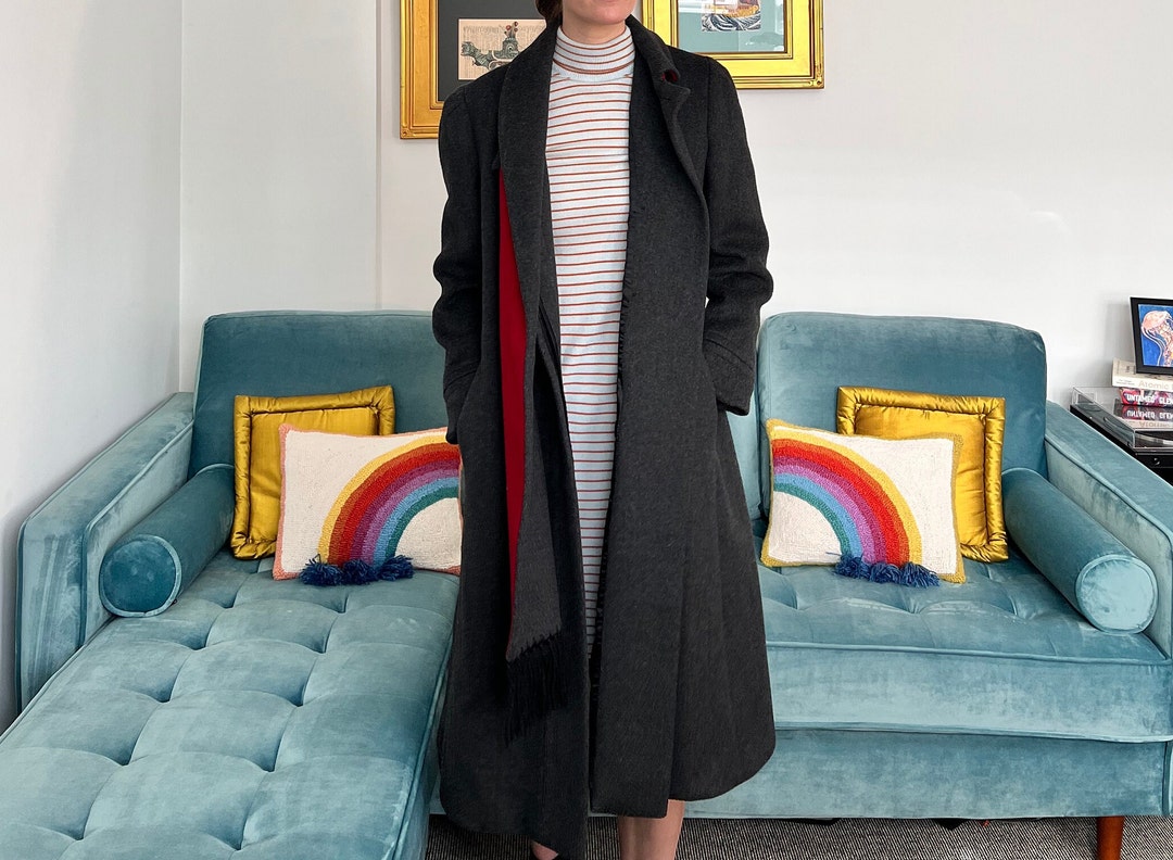 Vintage 90’s Karen Women’s Double Breasted Wool Pea Coat With Built-in ...