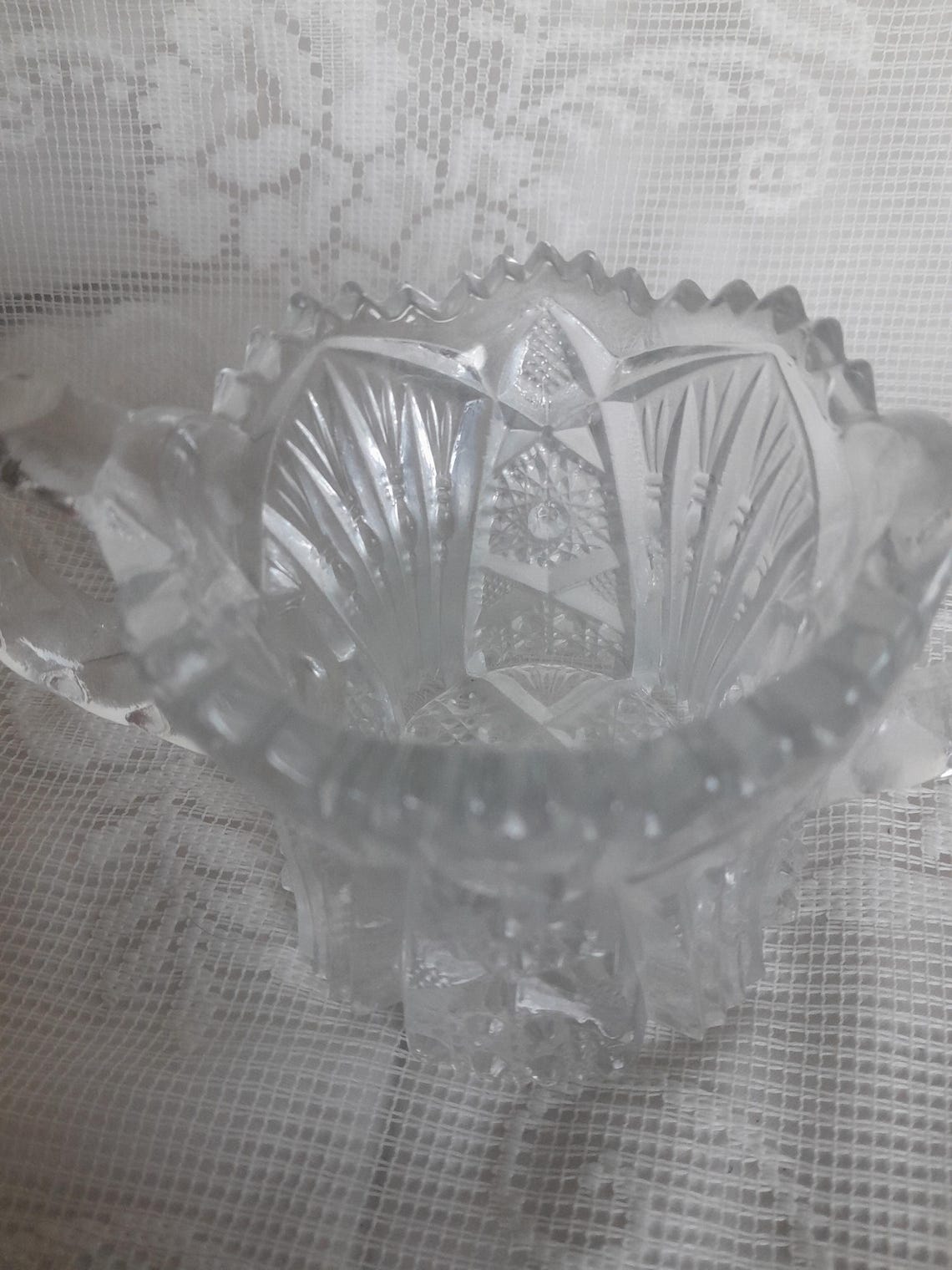 Vintage Imperial Glass Nucut Glass Sugar Bowl - Etsy