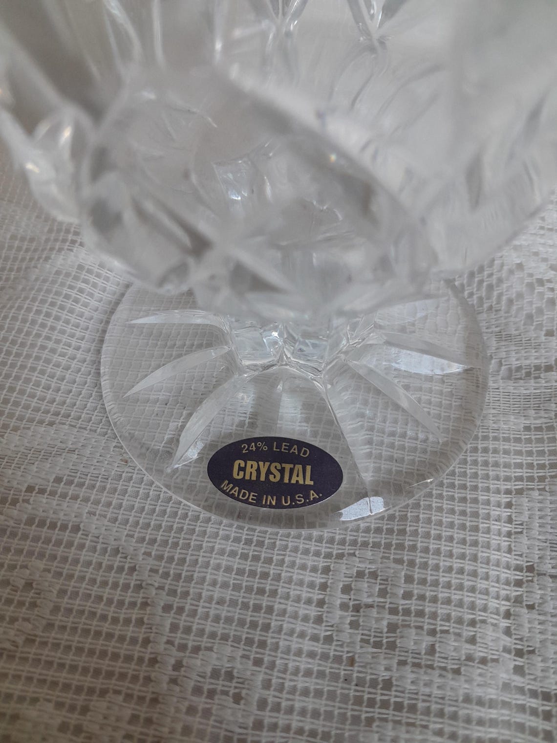 Vintage St. George Crystal Hurricane Candle Holders Set - Etsy
