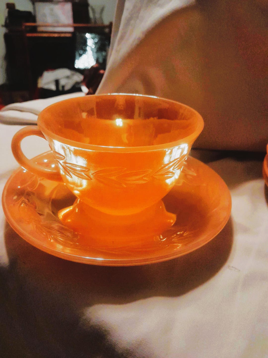 Vintage Fire King Cup and Saucer - Etsy