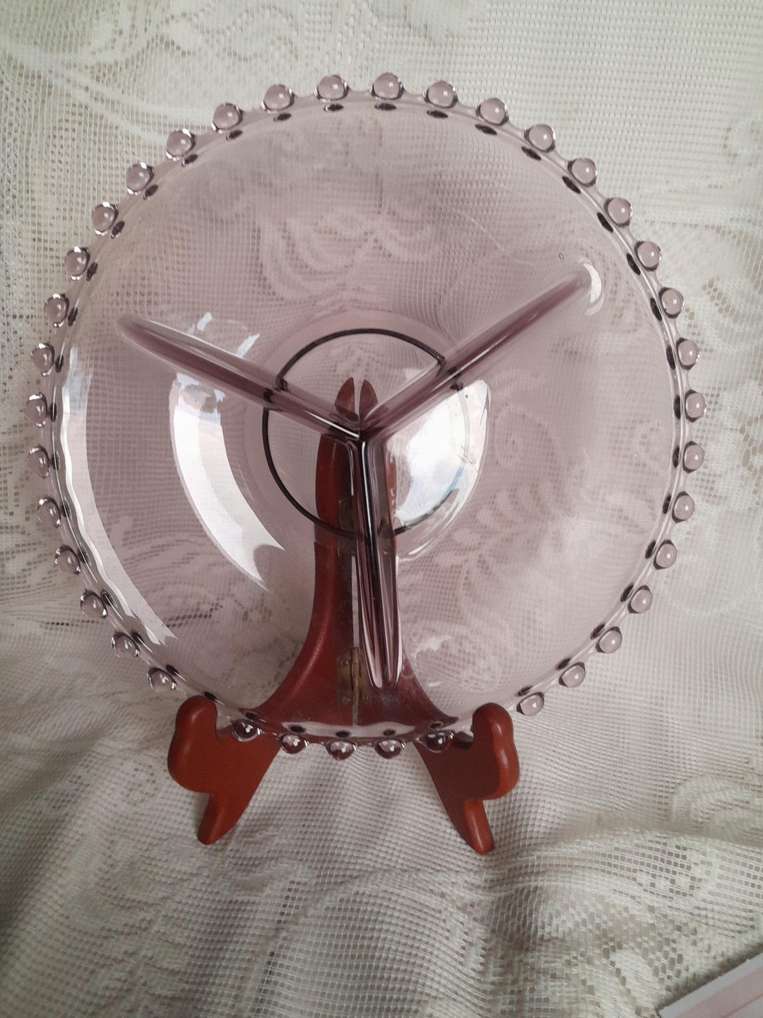 Vintage Candlewick Divided Snack Tray - Etsy