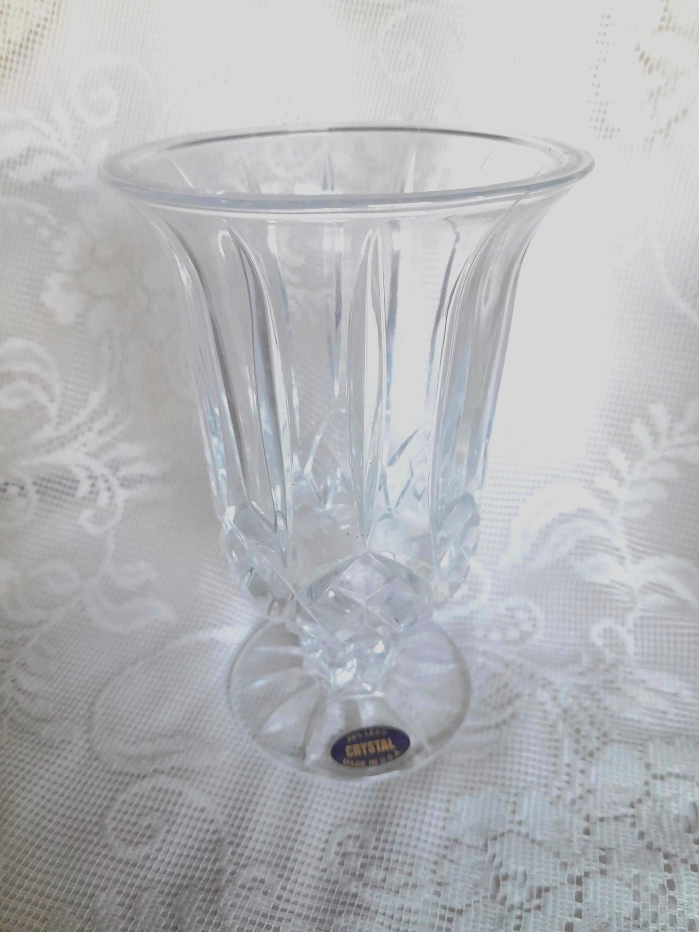 Vintage St. George Crystal Hurricane Candle Holders Set - Etsy