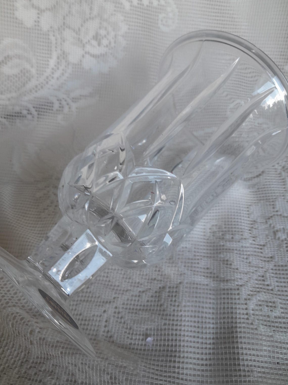 Vintage St. George Crystal Hurricane Candle Holders Set - Etsy