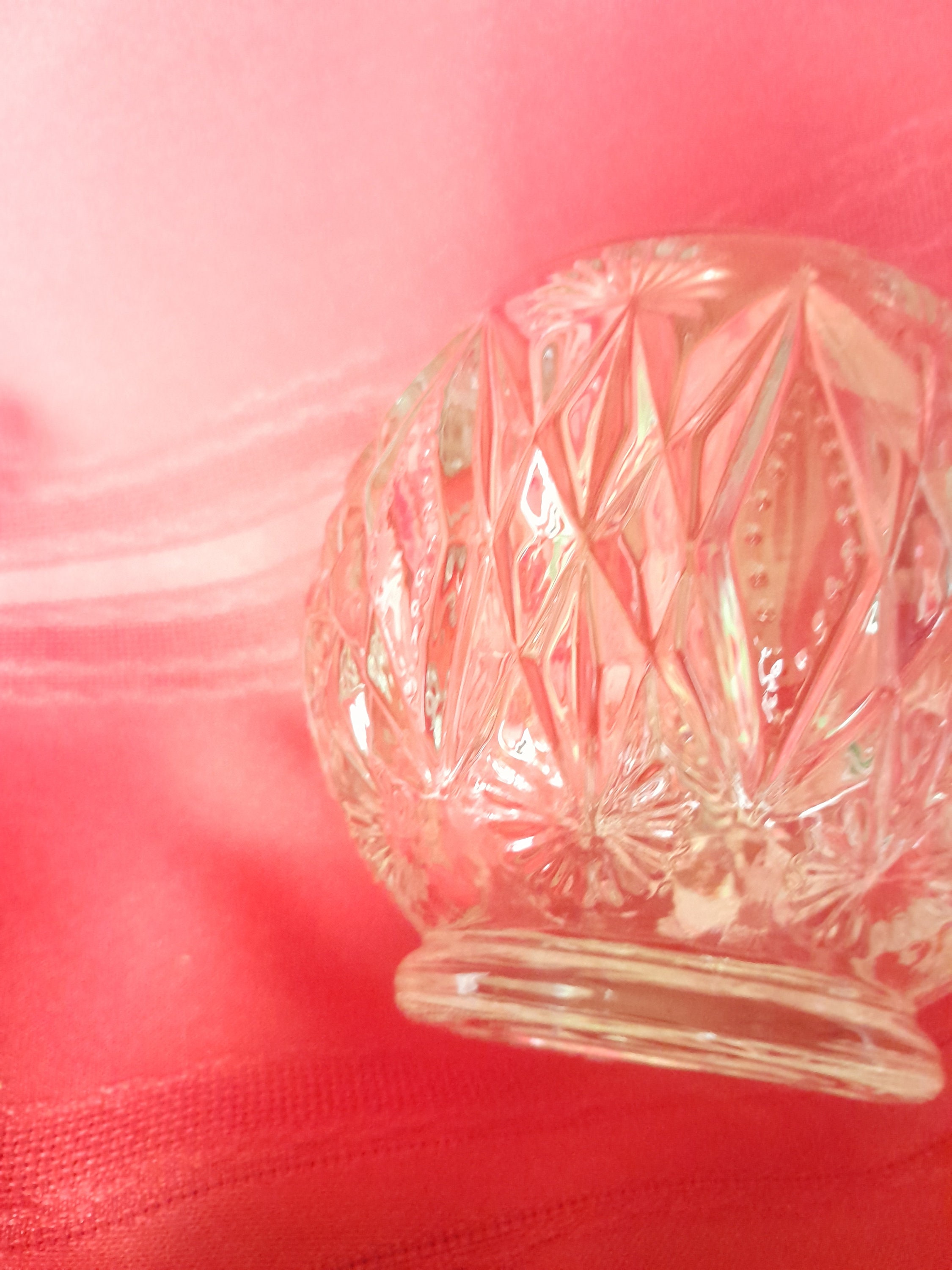 Vintage Avon Leaded Crystal Cut Glass Round Shape Vase - Etsy
