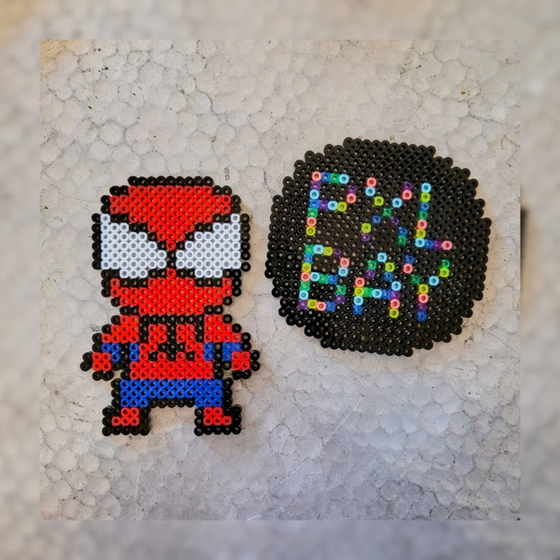 Spiderman 2d Pixel Art Miniature Figure Collectible Perler - Etsy