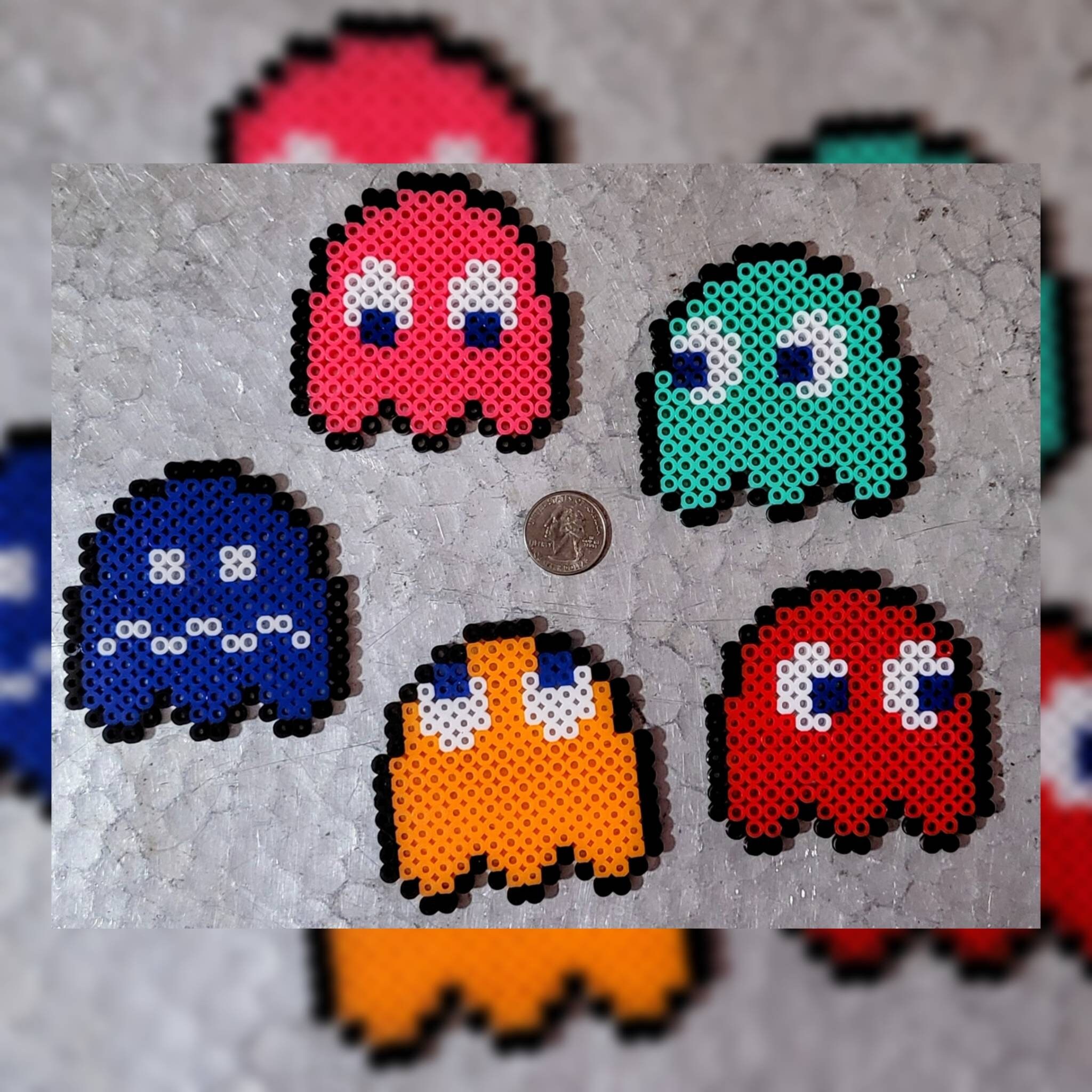 Pacman Ghost Perler Beads