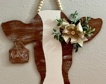 Cow Head Door Hanger, Hey Y'all, Door Sign, Rustic, Farmhouse, - Etsy UK