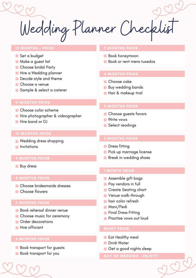 Wedding Planning Guide Bride Checklist Organizer Binder Complete ...