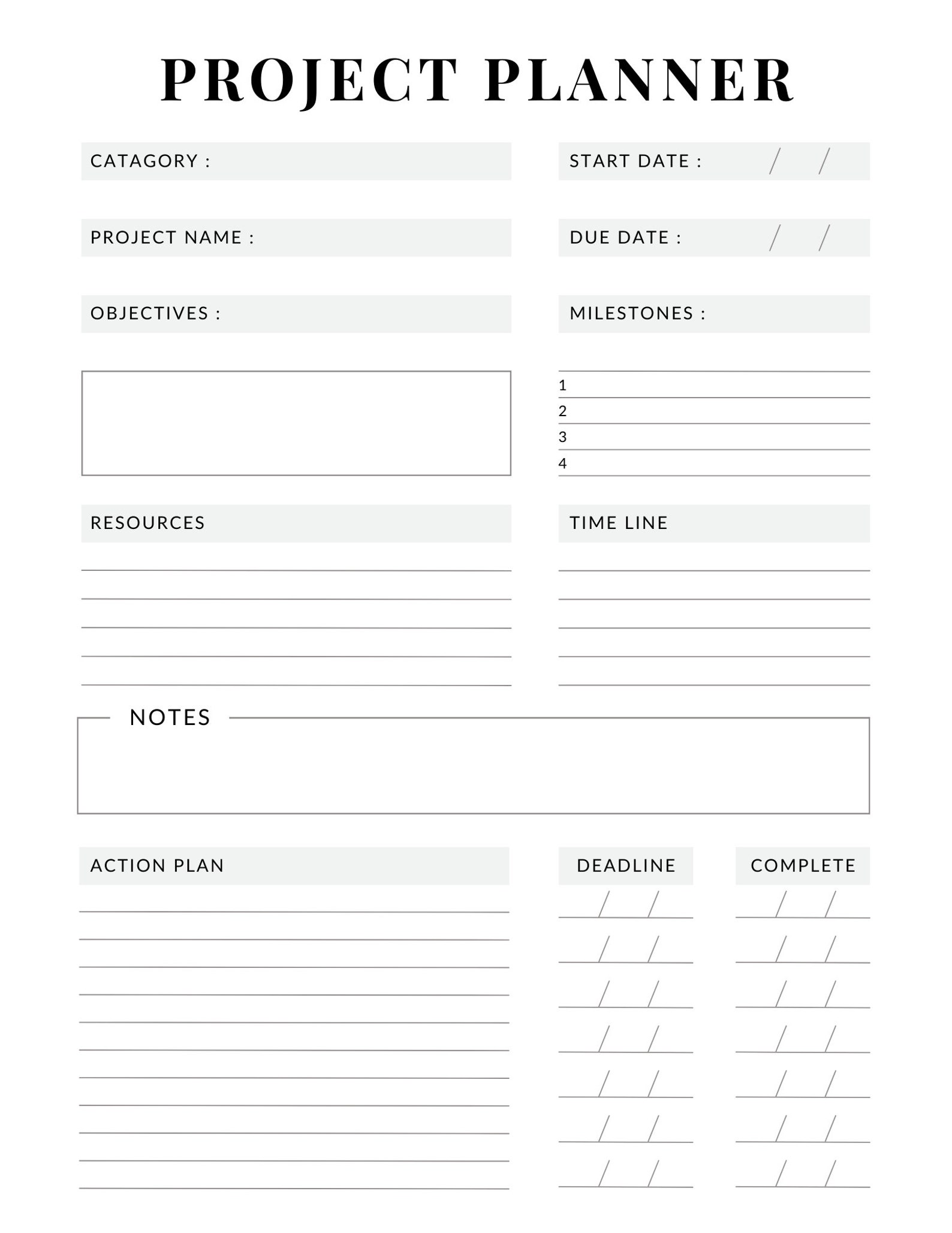 Productive Project Planner - Digital Download for Print Use, Get ...