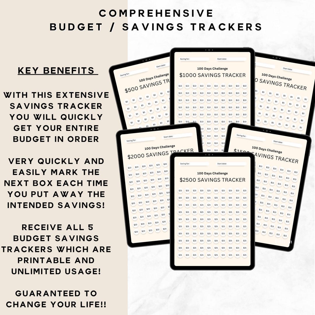 Digital Budget Planner Savings Tracker Money Management Financial Goal ...
