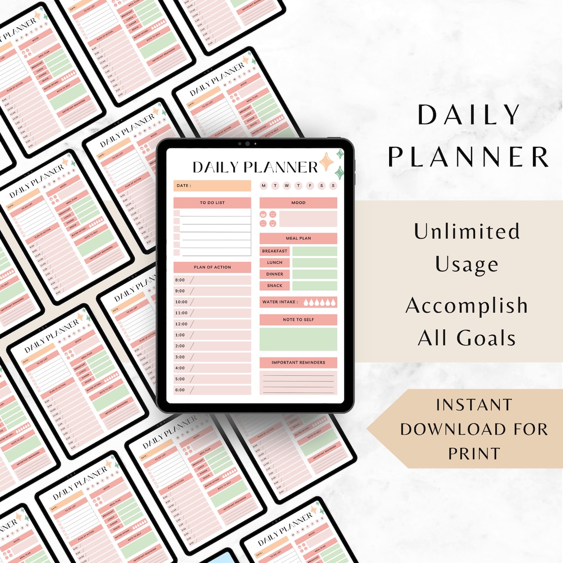 Elegant and Colorful Daily Planner - Digital Download for Colorful ...