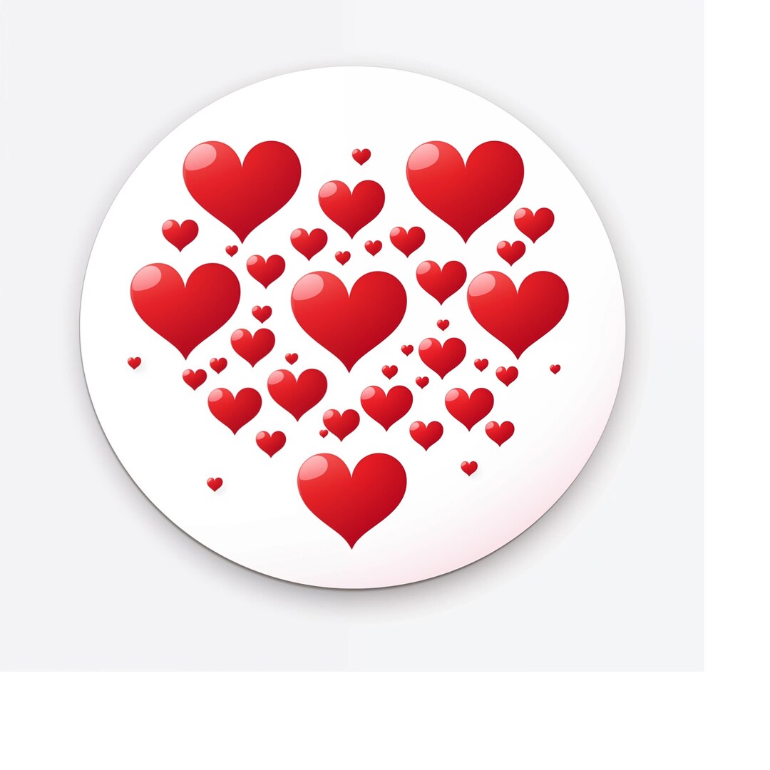 Hearts Sticker Digital Template, Stickers, Valentine's Day, Heart ...