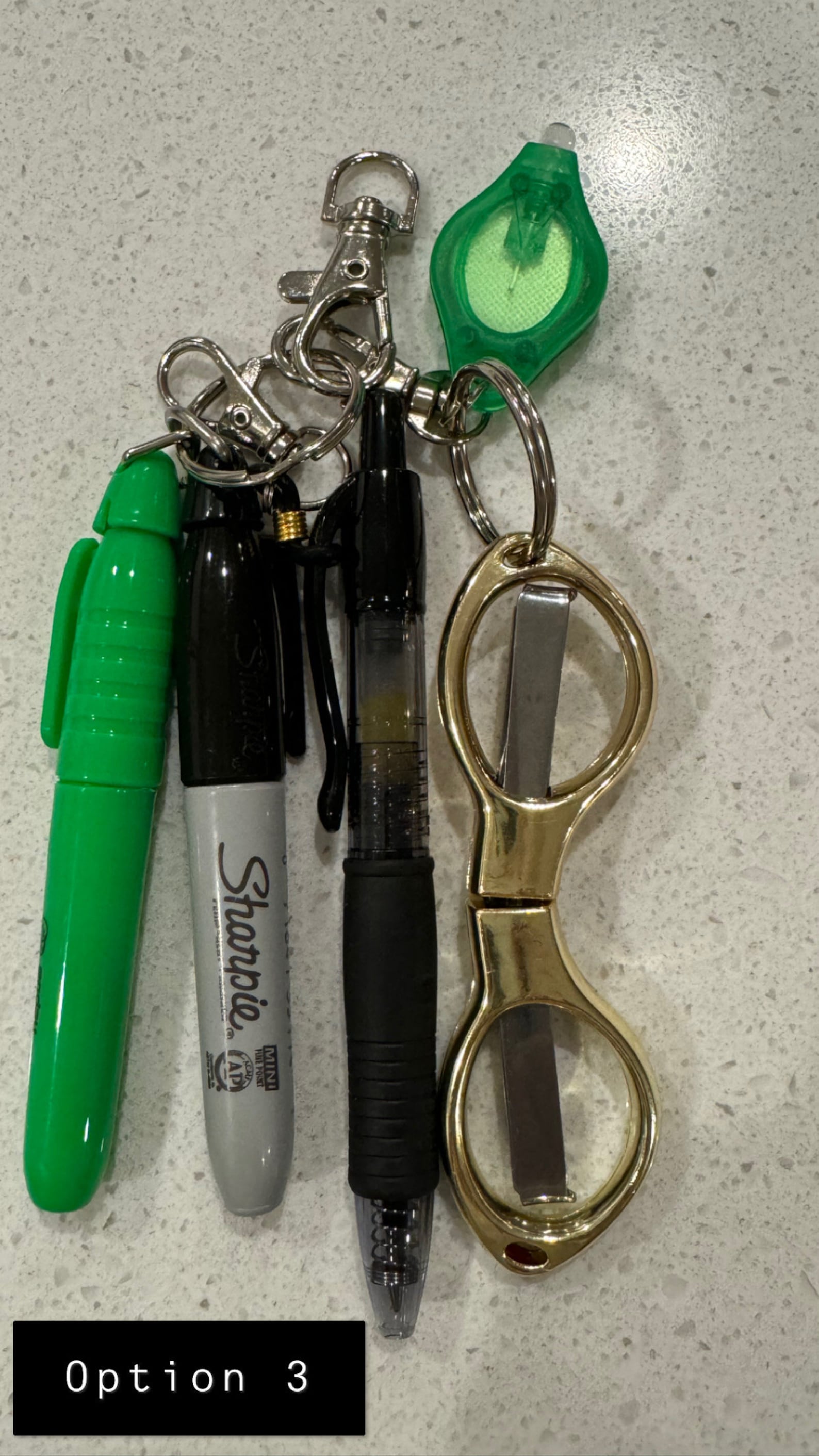 Mini Badge Accessories; Scissors, Pen, Highlighter, Sharpie and Light ...