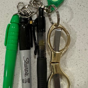 Mini Badge Accessories; Scissors, Pen, Highlighter, Sharpie and Light ...