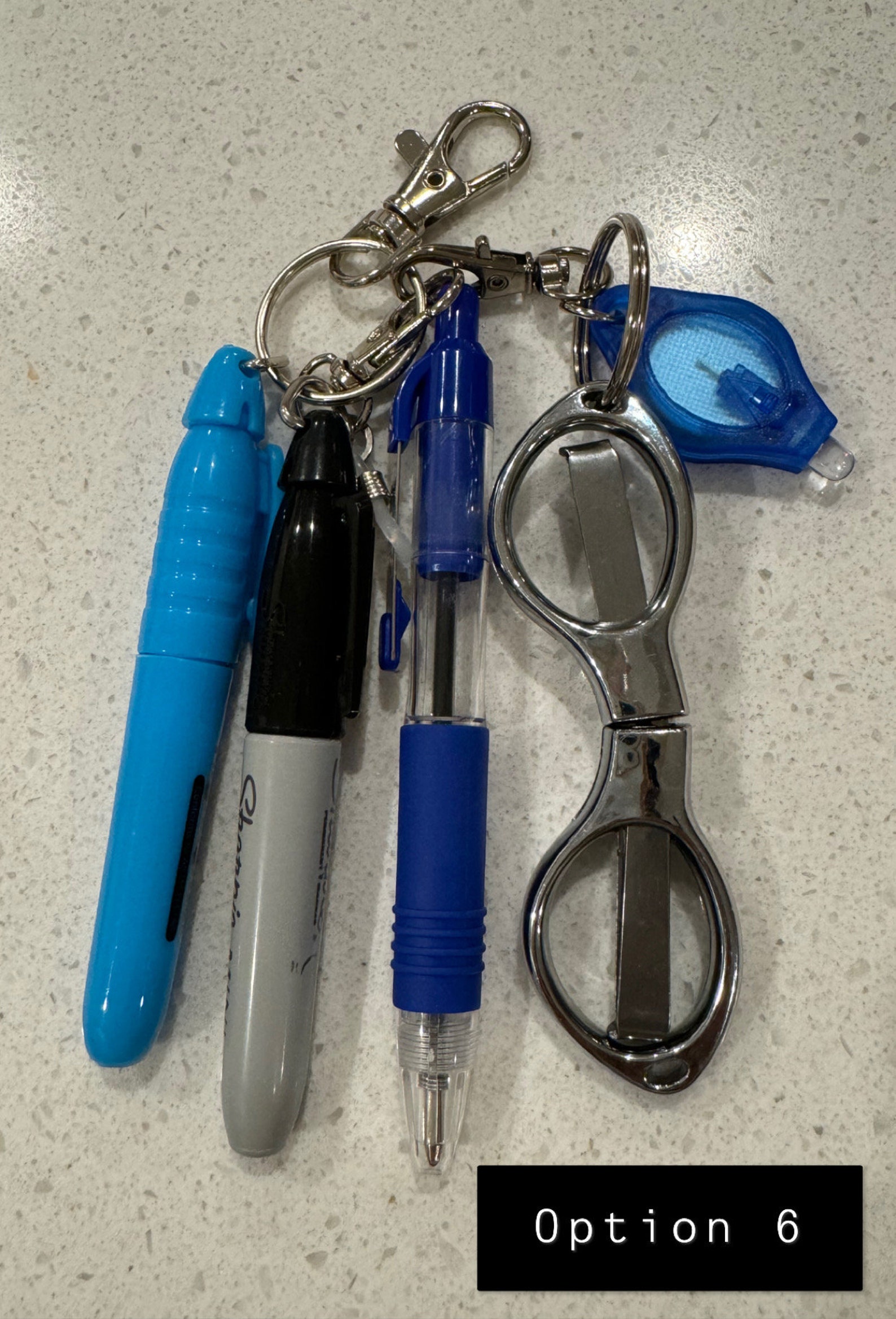 Mini Badge Accessories; Scissors, Pen, Highlighter, Sharpie and Light ...