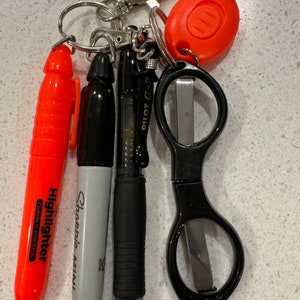 Mini Badge Accessories Scissors, Pen, Highlighter, Sharpie and Light ...