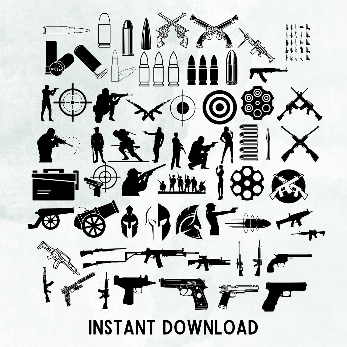 64 Guns and Shooting SVG Bundle, Gun SVG, Shooting Svg Weapons Svg ...