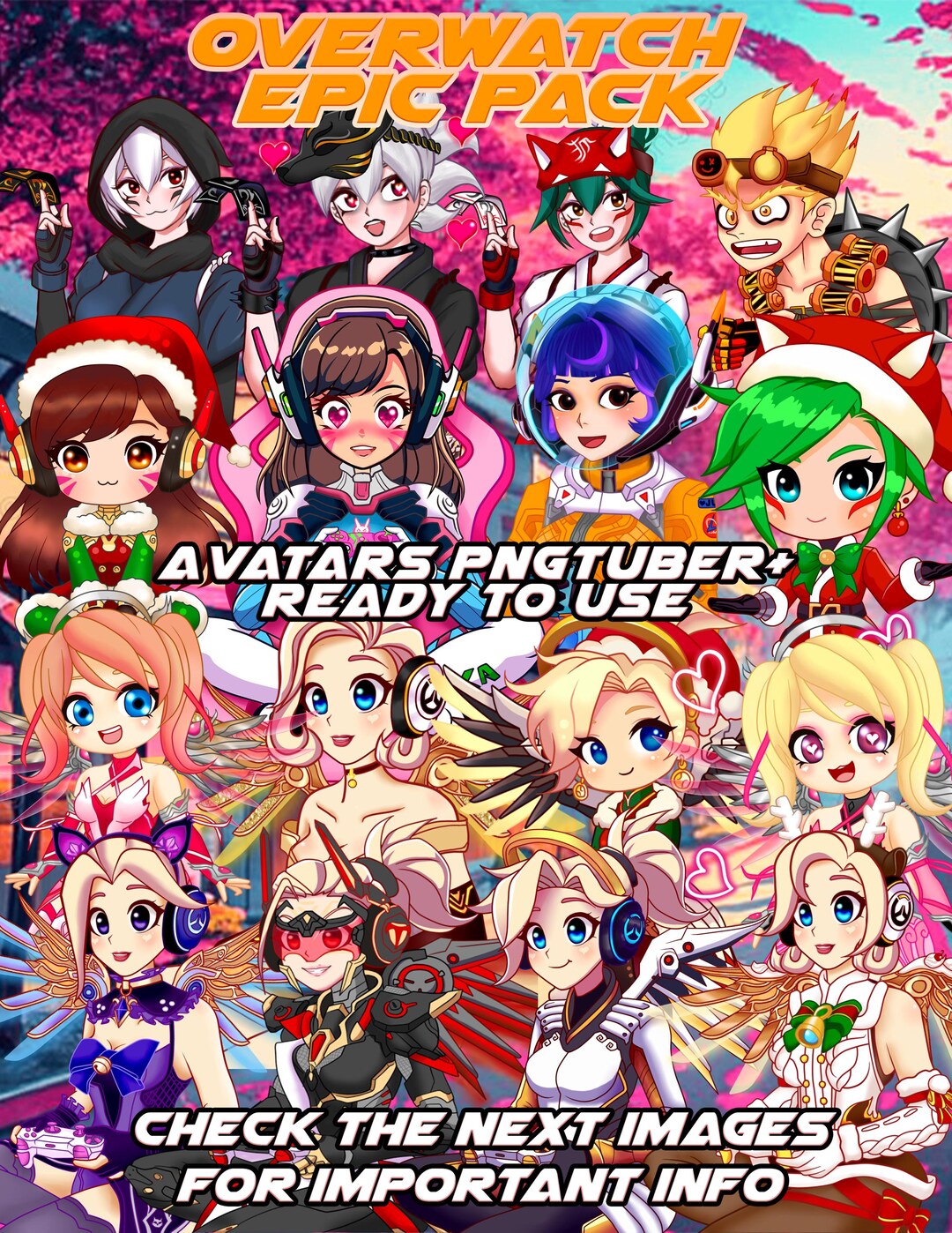 AVATAR PACK / Overwatch 2 / Avatar /Streamer / Twitch / Obs / PNGtuber+ ...