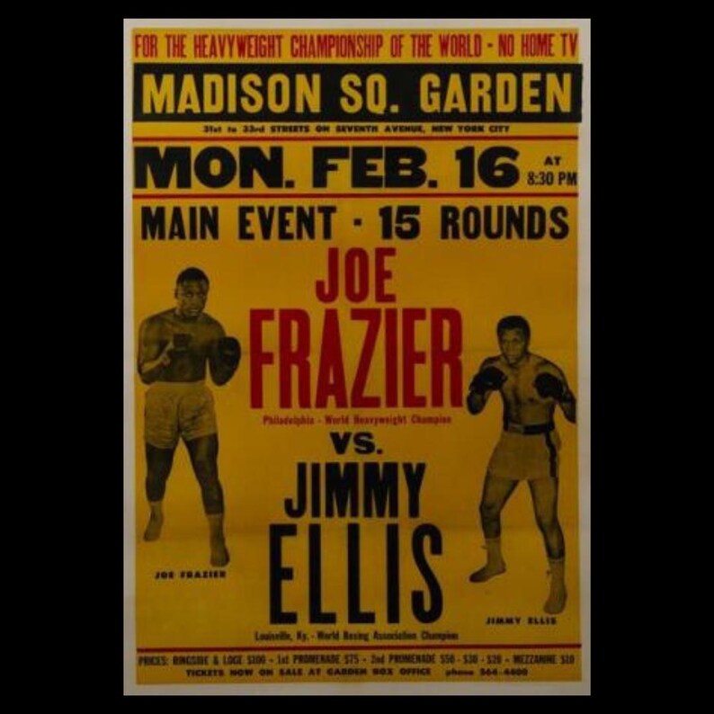 Own a Piece of Boxing History: Frazier Vs. Ellis 1970 Framed Canvas ...